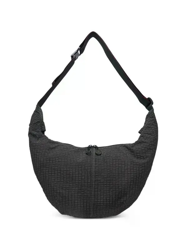 Comme Des Garçons Grid-pattern Shoulder Bag - Black
