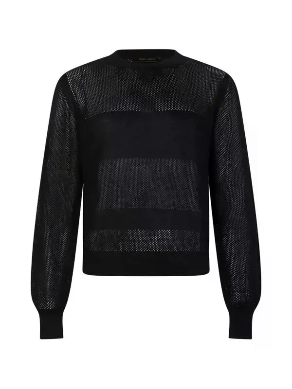 GRAN SASSO Open Knit Sweater - Black