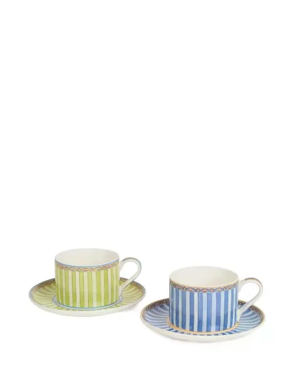LISA CORTI Striped Tea Set - Green