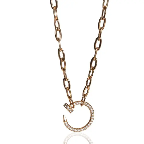 CARTIER Rose Gold Diamond Juste Un Clou Necklace - Rose_gold