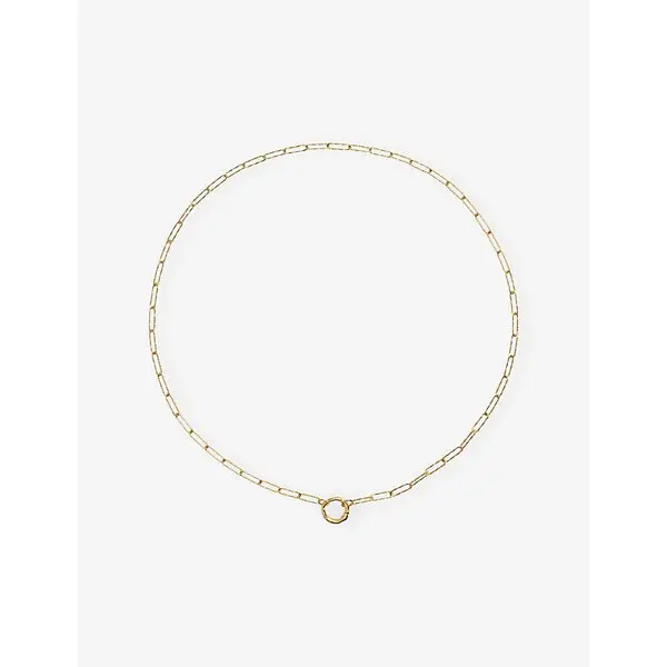 Monica Vinader Alta Textured 18ct Yellow Vermeil Chain Necklace - Gold