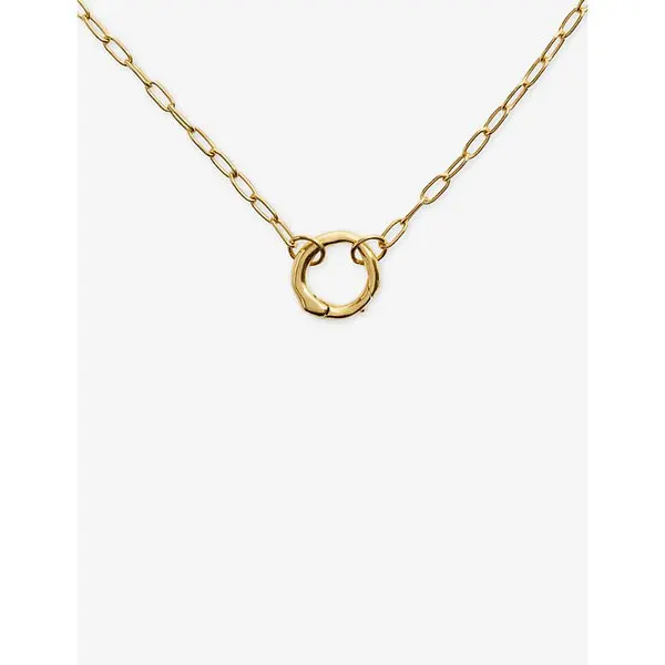 Monica Vinader Oval Link Chain Charm Necklace - Gold