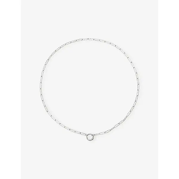Monica Vinader Alta Textured Chain Necklace - Silver