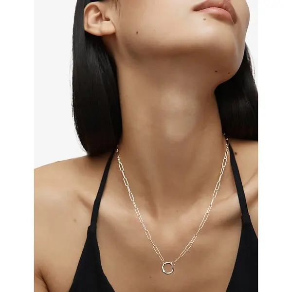 Monica Vinader Alta Textured Chain Necklace - Silver