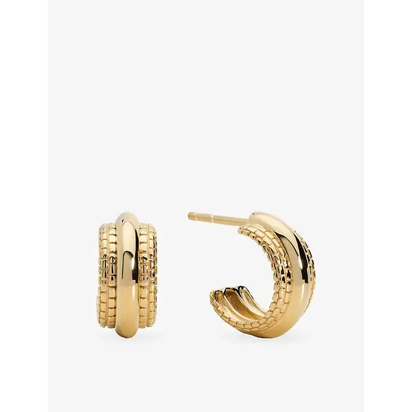 Monica Vinader Heirloom Bold Huggie Earrings - Gold