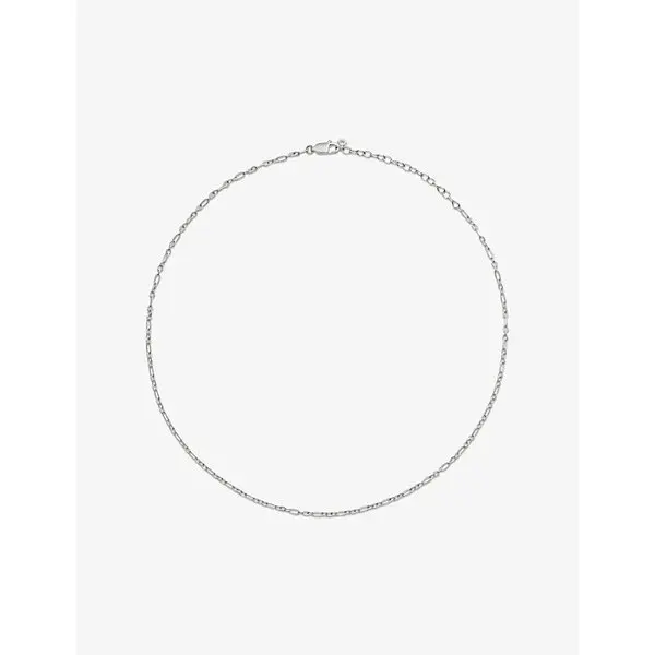 Monica Vinader Textured Link Sterling- Chain Necklace - Silver