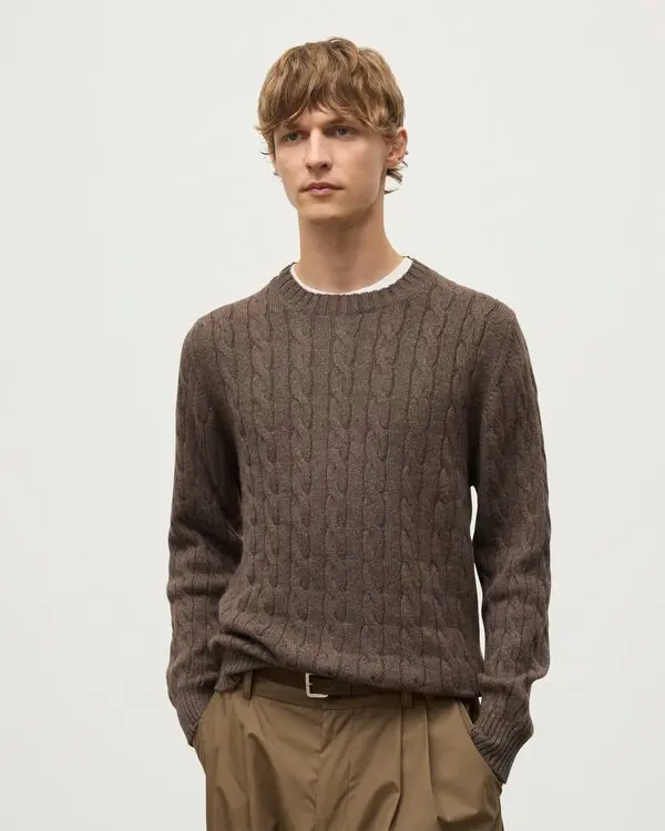 Johnstons Of Elgin Calder Cable Cashmere Jumper - Grey