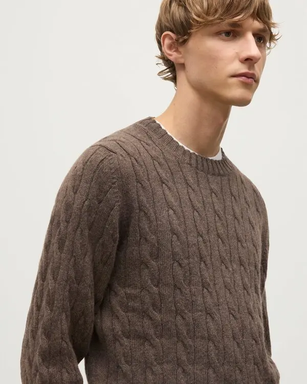 Johnstons Of Elgin Calder Cable Cashmere Jumper - Grey