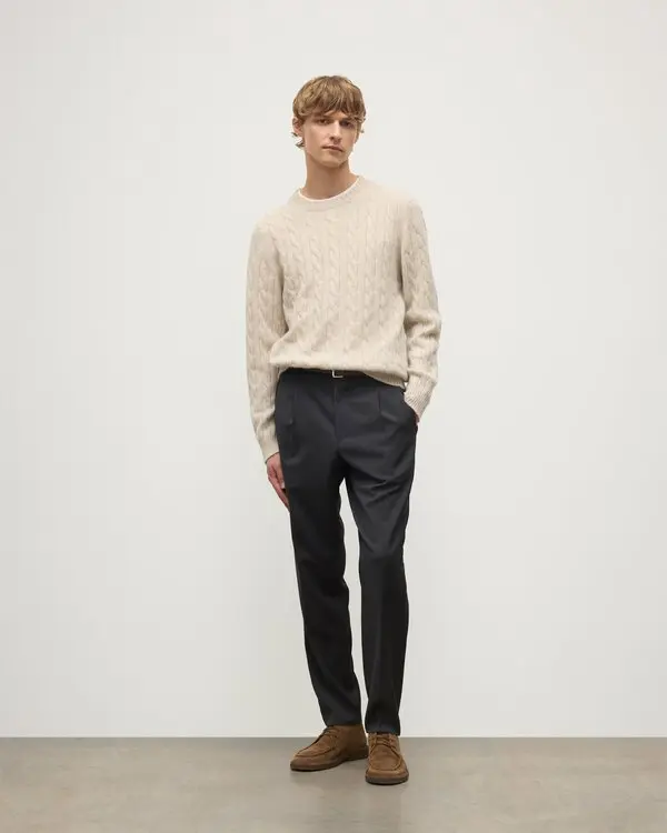Johnstons Of Elgin Calder Cable Cashmere Jumper - Grey