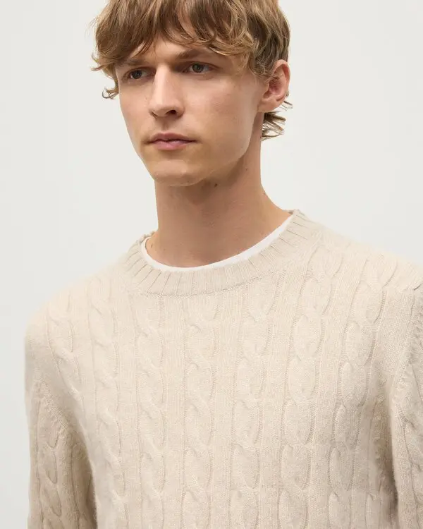 Johnstons Of Elgin Calder Cable Cashmere Jumper - Grey