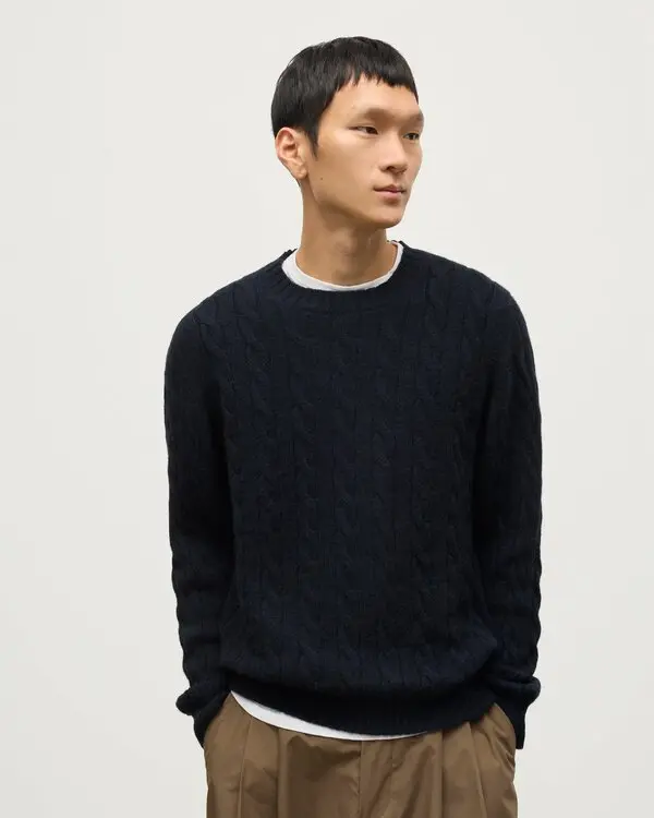 Johnstons Of Elgin Calder Cable Cashmere Jumper - Grey