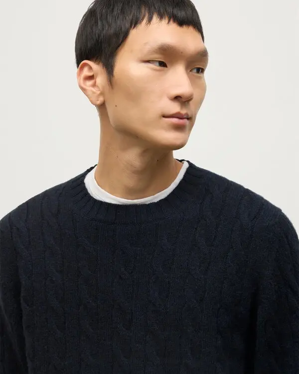 Johnstons Of Elgin Calder Cable Cashmere Jumper - Grey