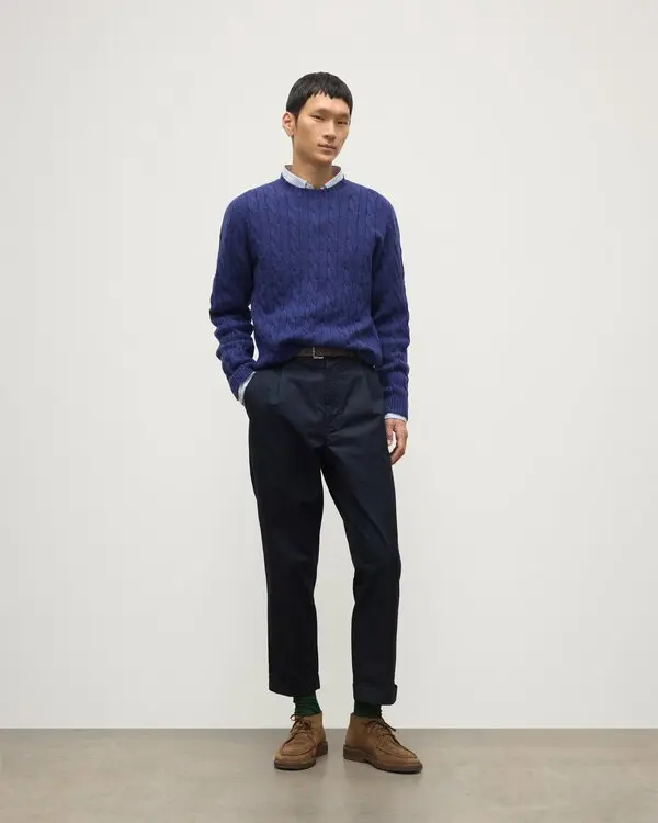 Johnstons Of Elgin Calder Cable Cashmere Jumper - Grey