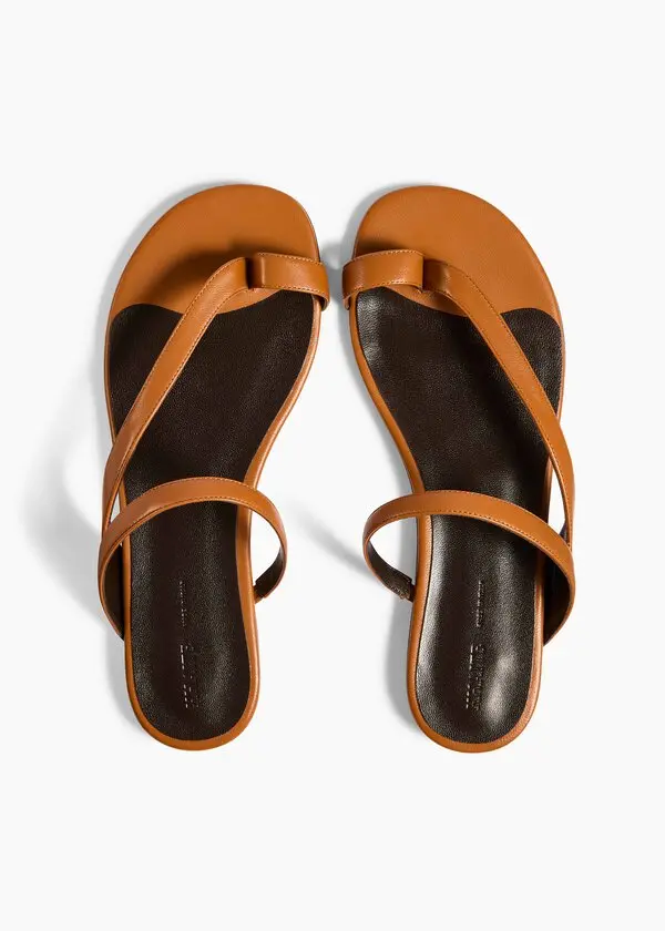 Khaite Aimee Flat Sandal - Cuoio