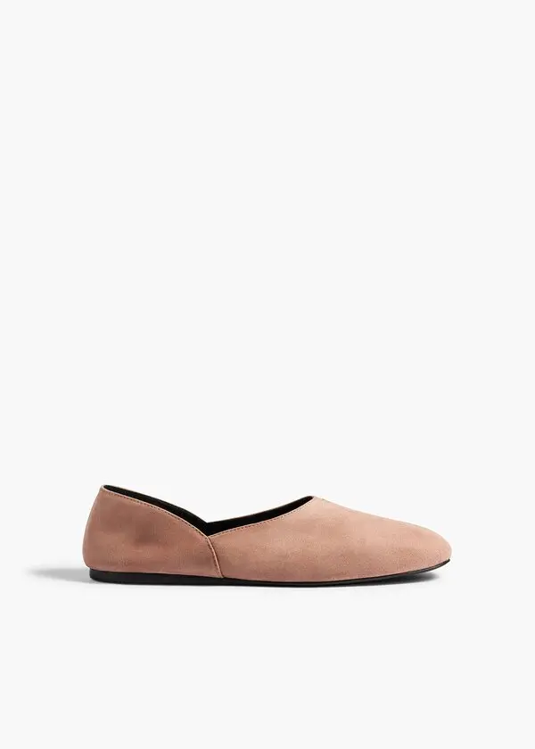 Khaite Jane Flat In Suede