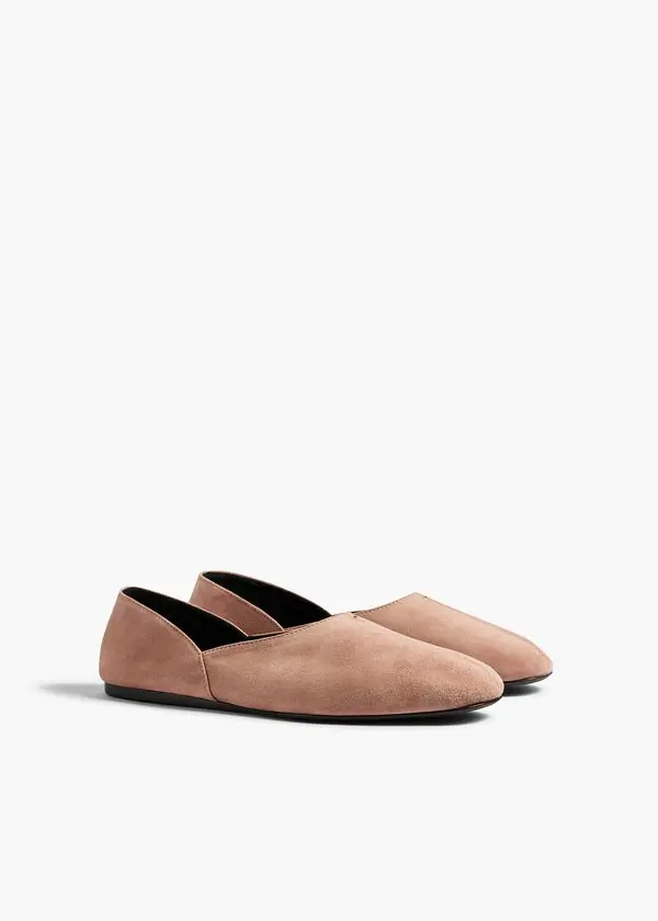 Khaite Jane Flat In Suede