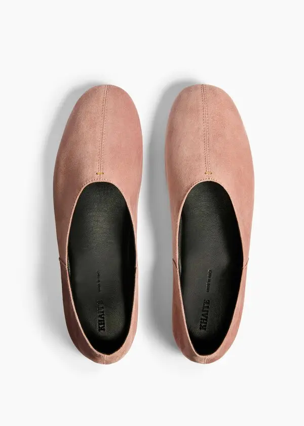 Khaite Jane Flat In Suede