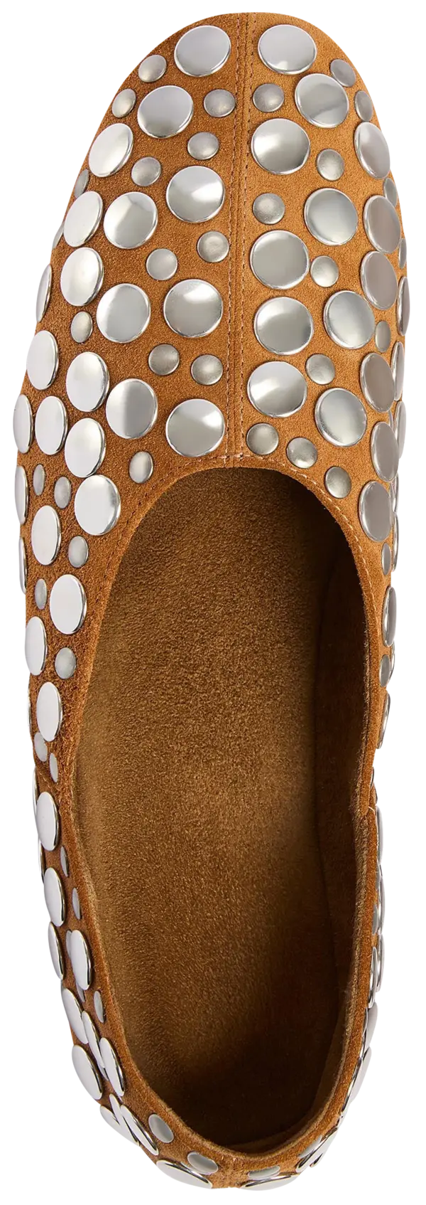 Khaite Jane Suede Flats With Studs - Caramel