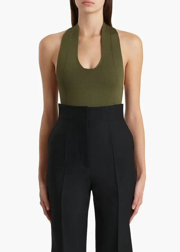 Khaite Halter Bodysuit - Olive