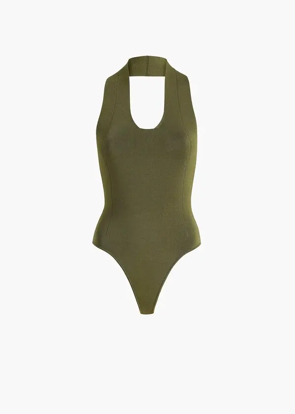 Khaite Halter Bodysuit - Olive