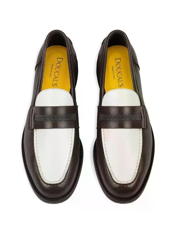 DOUCAL'S Leather Loafers With Studded Detailing