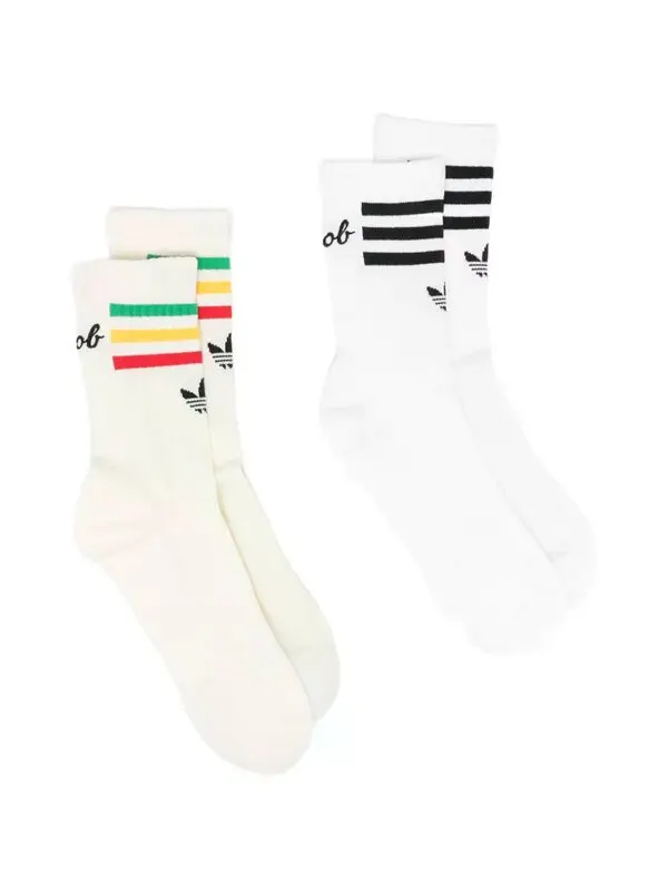 Adidas X Bob Marley Striped Socks - White