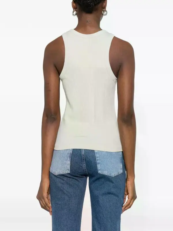 Maison Kitsuné Rib-knit Tank Top With Logo Patch