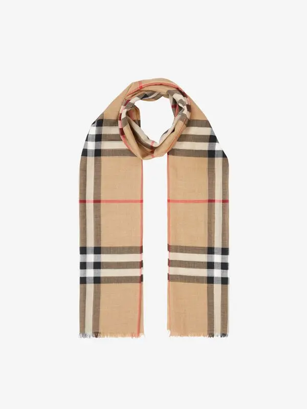 Burberry Classic Check Cashmere Scarf - Archive Beige