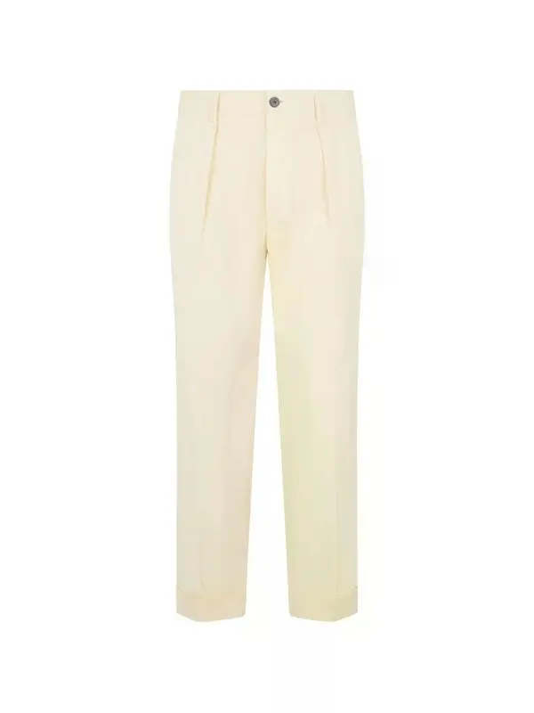 SLOWEAR Pleated Trousers With Cuffed Hem