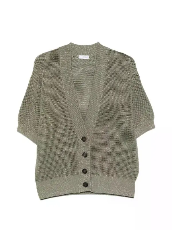 Brunello Cucinelli Button V-neck Cardigan - Green