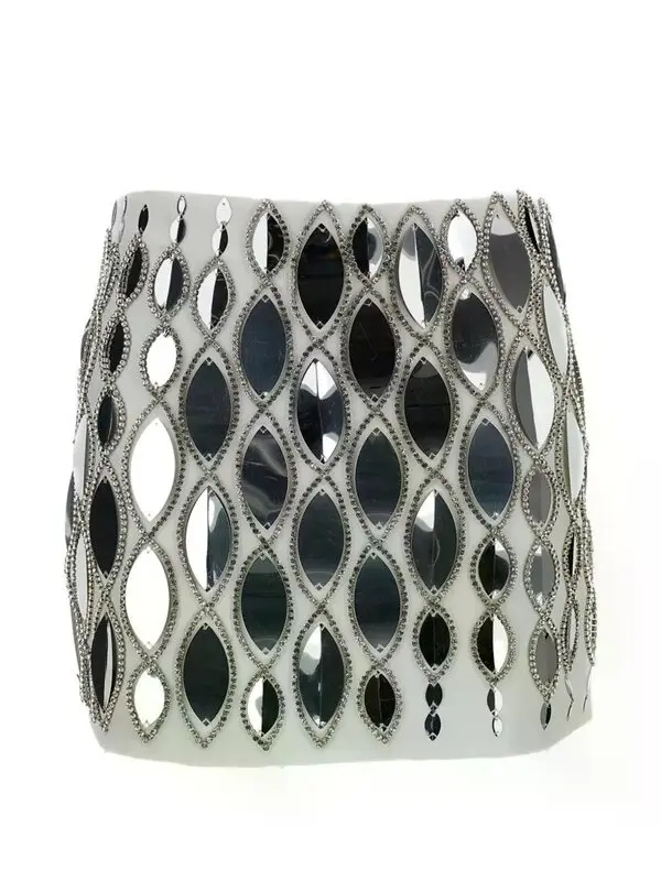 DES_PHEMMES Crystal-embellished Mini Skirt - White