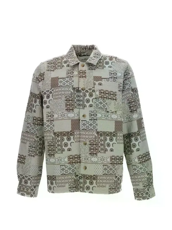 LES DEUX Patchwork Patterned Shirt Jacket