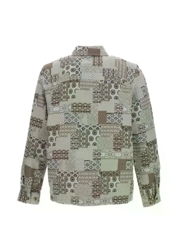 LES DEUX Patchwork Patterned Shirt Jacket