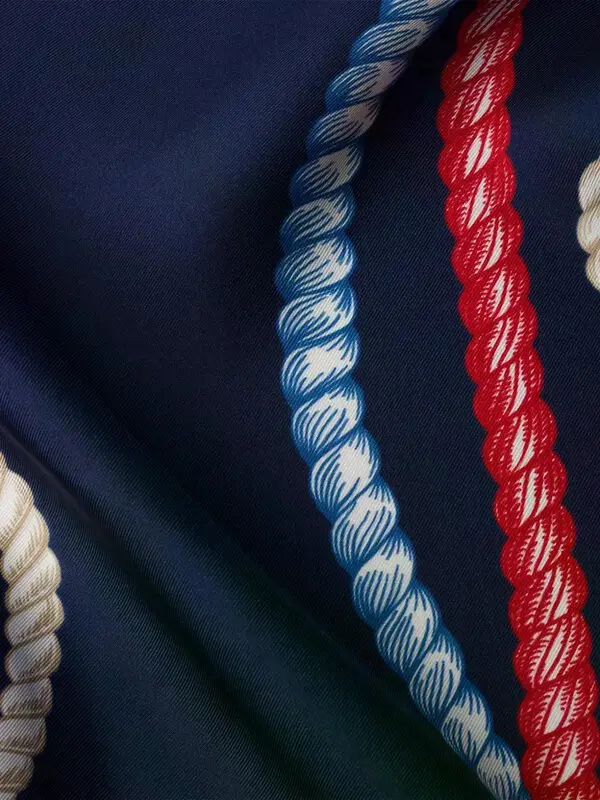 Prada Rope-print Silk Scarf - Blue