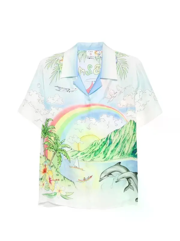 Casablanca Aloha Graphic Shirt - Blue