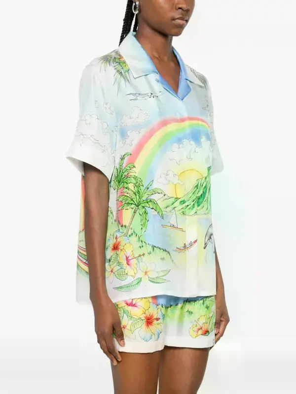 Casablanca Aloha Graphic Shirt - Blue