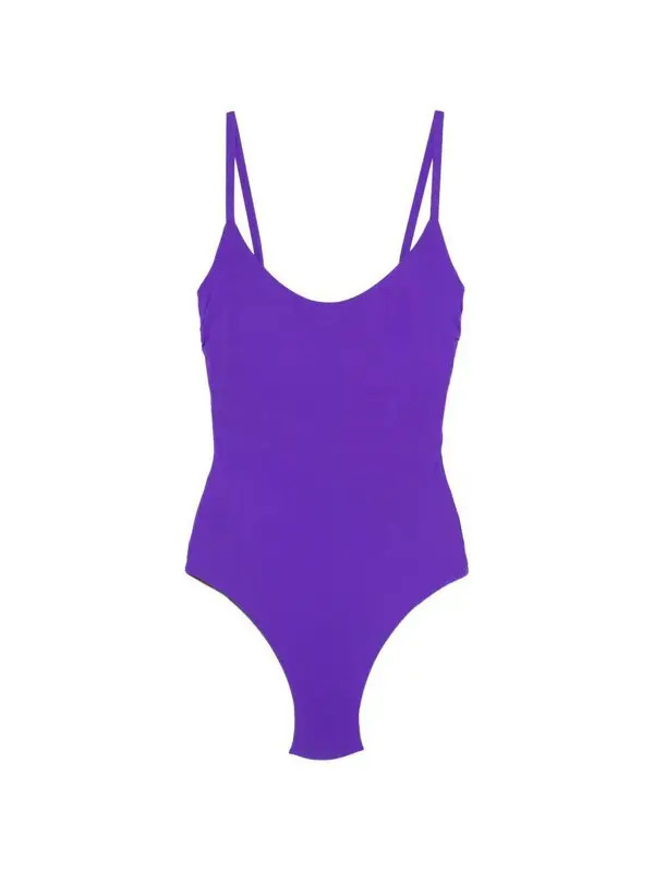 FISICO Crew-neck One-piece Swimsuit - Purple
