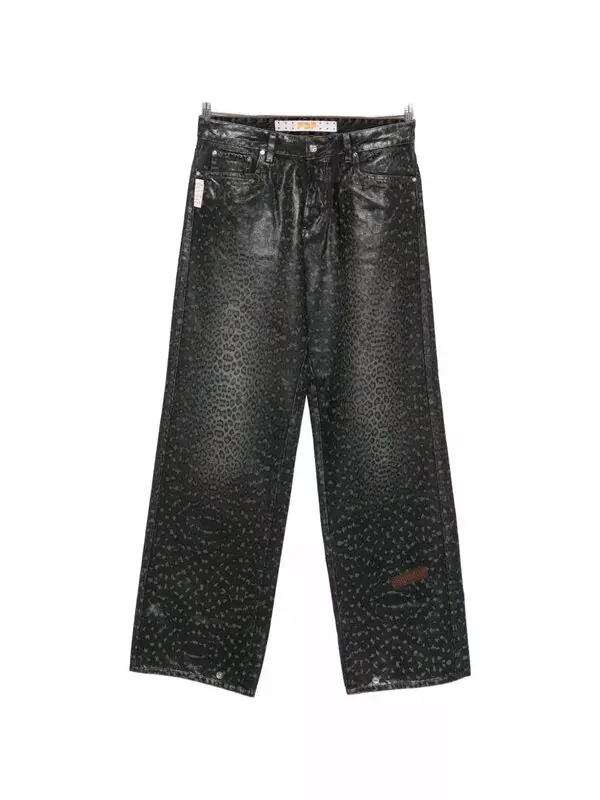 PDF Leopard Print Denim Jeans