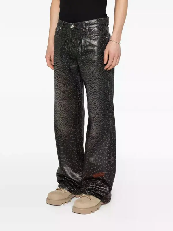 PDF Leopard Print Denim Jeans
