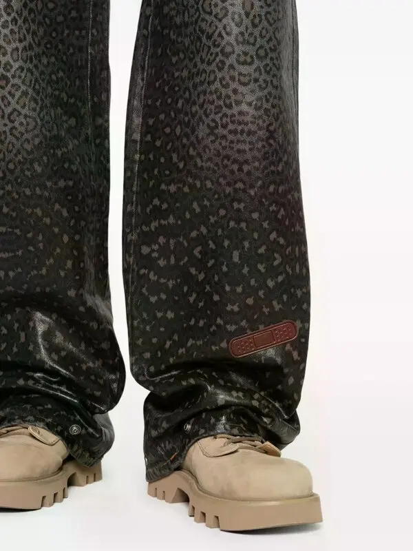 PDF Leopard Print Denim Jeans