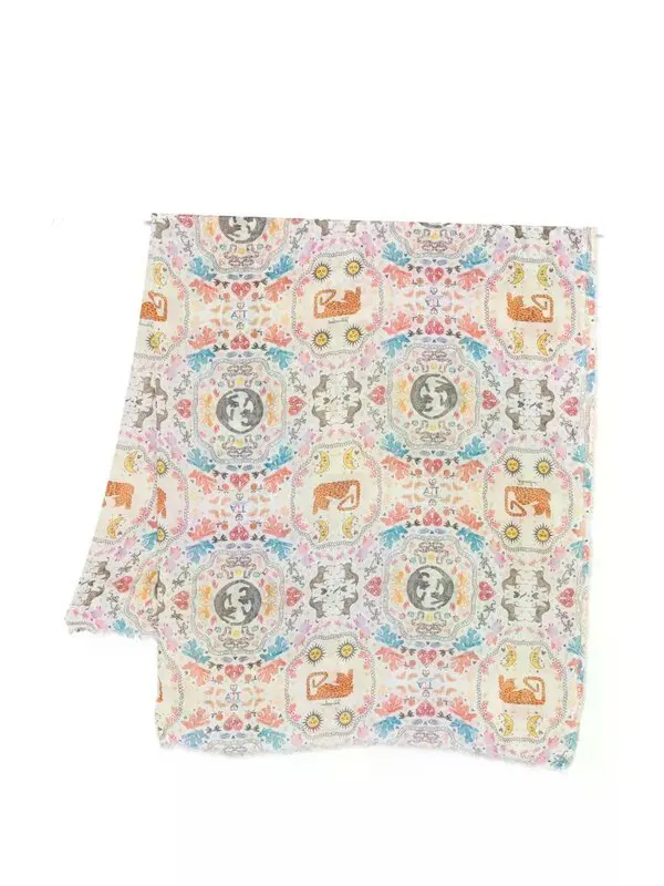 Faliero Sarti Poly Printed Scarf - Neutrals