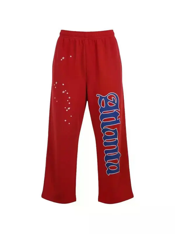 SP5DER Atlanta-print Track Pants - Red