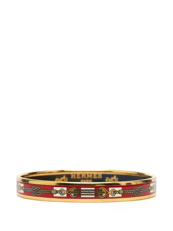 Hermès 2000-2025 Narrow Enamel Rope Design Bangle 65 Costume Bracelet - Gold