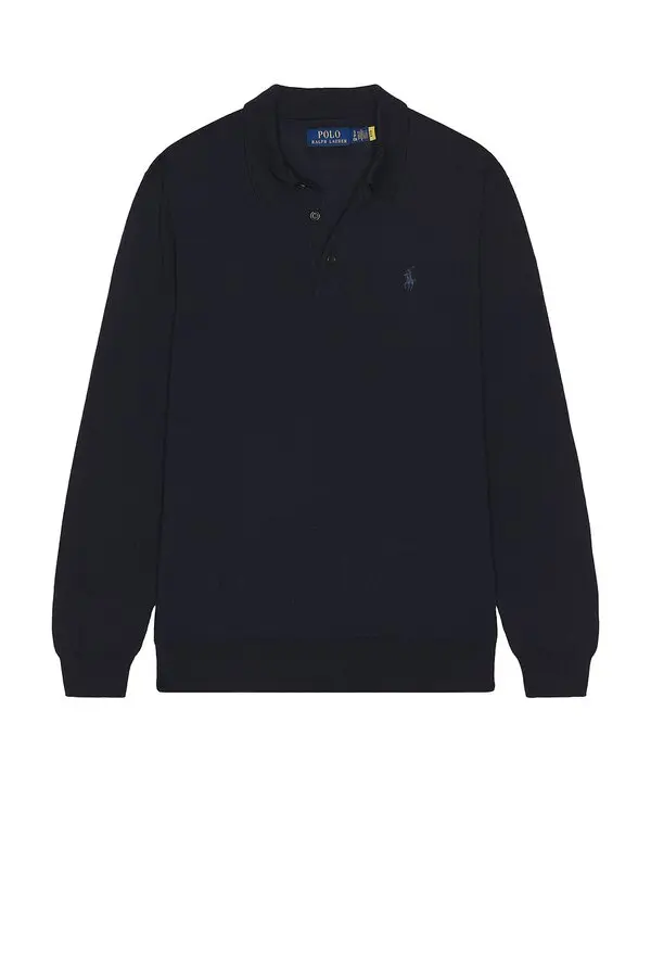 Polo Ralph Lauren Long Sleeve Merino Wool Button Placket Polo Sweater