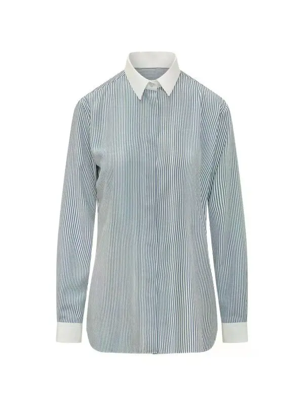 TOM FORD Striped Silk Shirt - Blue