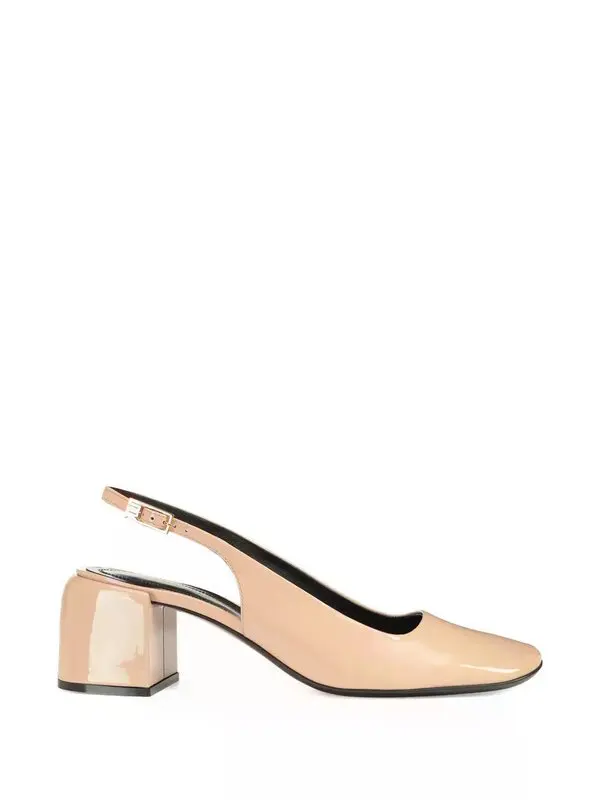 SERGIO ROSSI Convex Square-toe Pumps - Neutrals