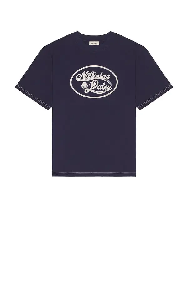 NICHOLAS DALEY Records Tee In Navy