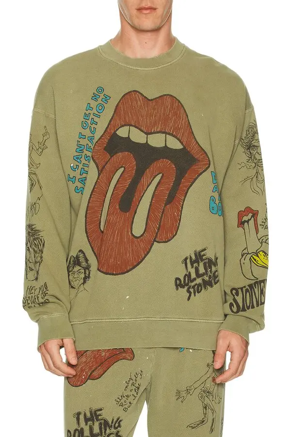 MadeWorn Rolling Stones Sketch Classic Crew Sweatshirt