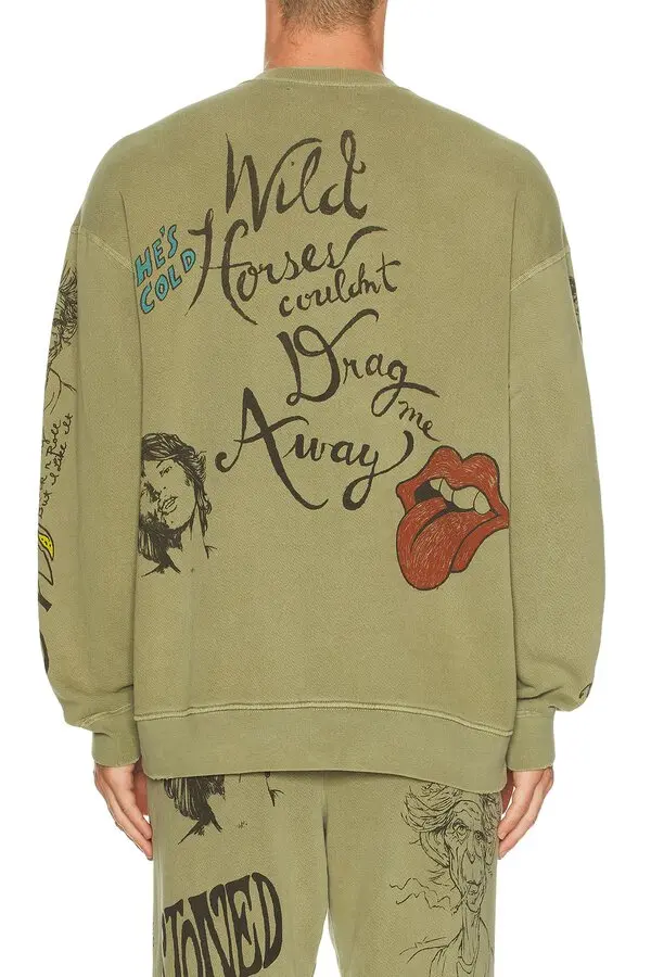 MadeWorn Rolling Stones Sketch Classic Crew Sweatshirt
