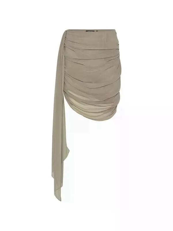 ROTATE BY BIRGER CHRISTENSEN Chiffon Draped Mini Skirt - Neutrals
